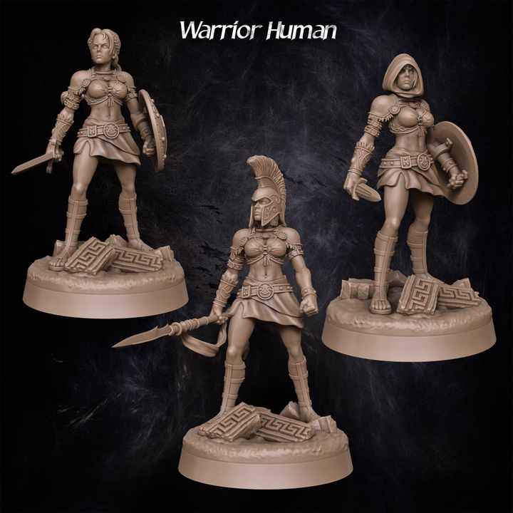 3D Printable Warrior Human by Lubart Miniatures